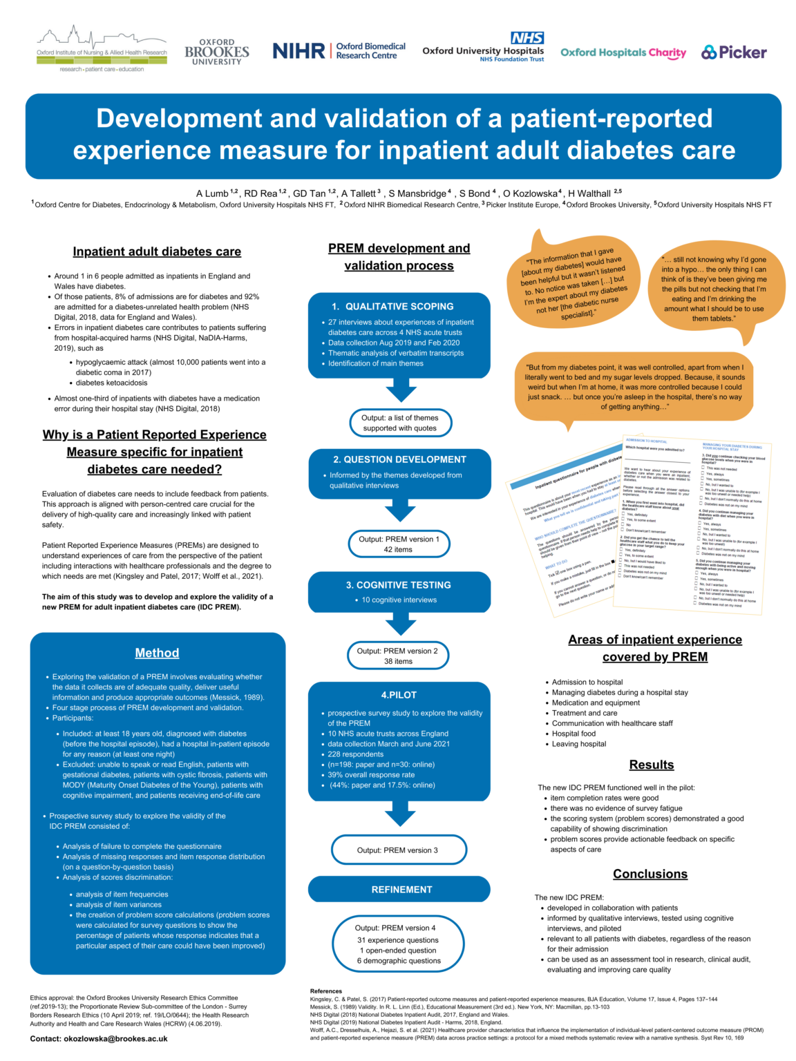 Diabetes Patient Reported Experience Measure Development - Picker